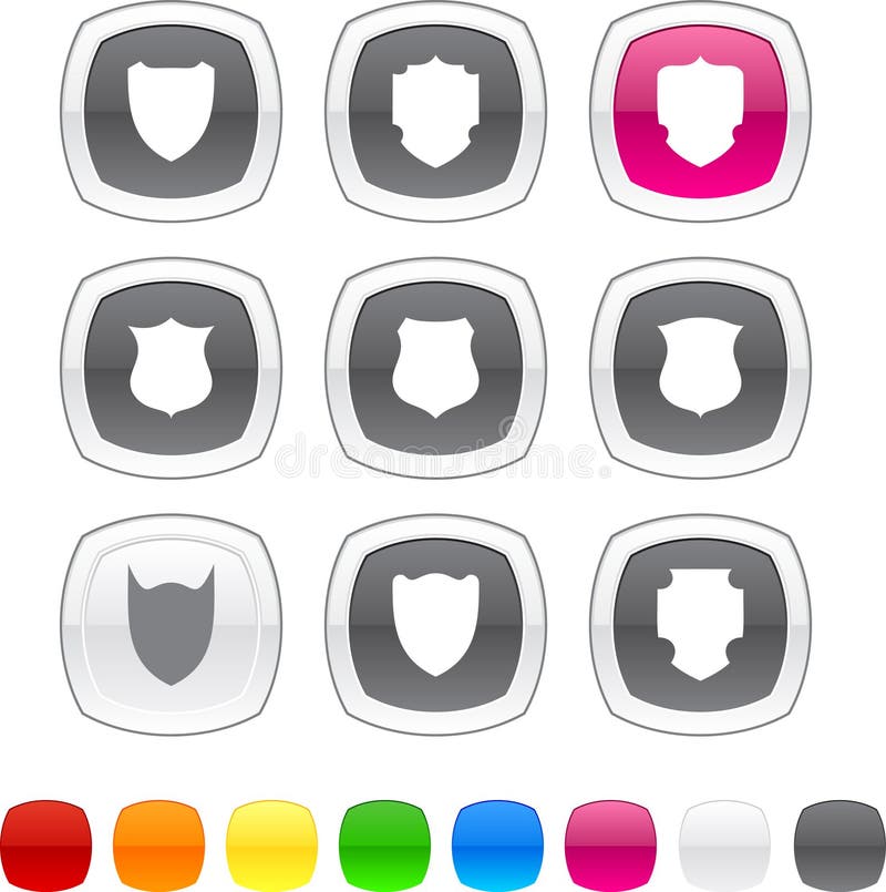 De Pictogrammen Van Het Schild. Vector Illustratie - Illustration of ...
