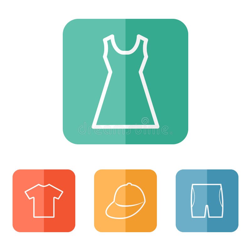 De pictogrammen van kleren vector illustratie. Illustration of knopen ...