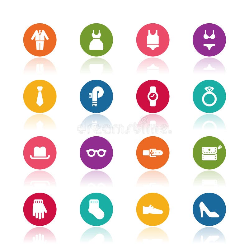 De pictogrammen van kleren vector illustratie. Illustration of ...