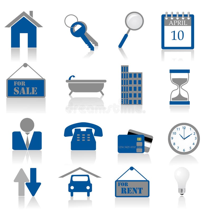 De Pictogrammen Van Onroerende Goederen Vector Illustratie ...