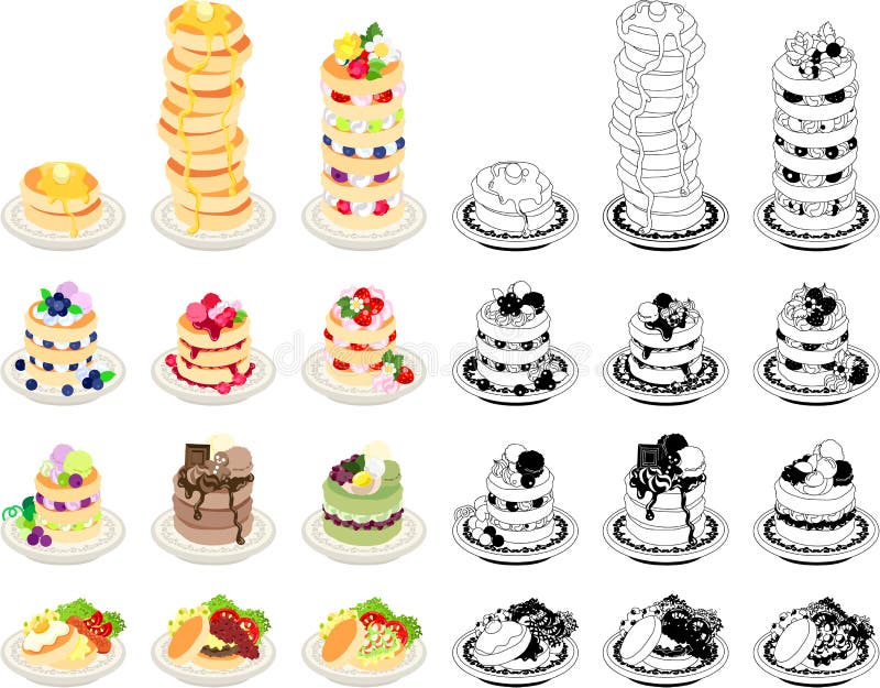 De Pictogrammen Van Pannekoek Vector Illustratie - Illustration of leuk ...