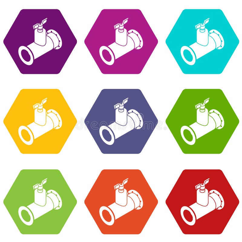 De Pictogrammen Van De Pijpkraan Plaatsen Vector 9 Vector Illustratie ...