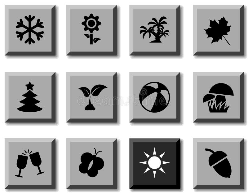 De Pictogrammen Van Seizoenen. Vector Illustratie - Illustration of ...