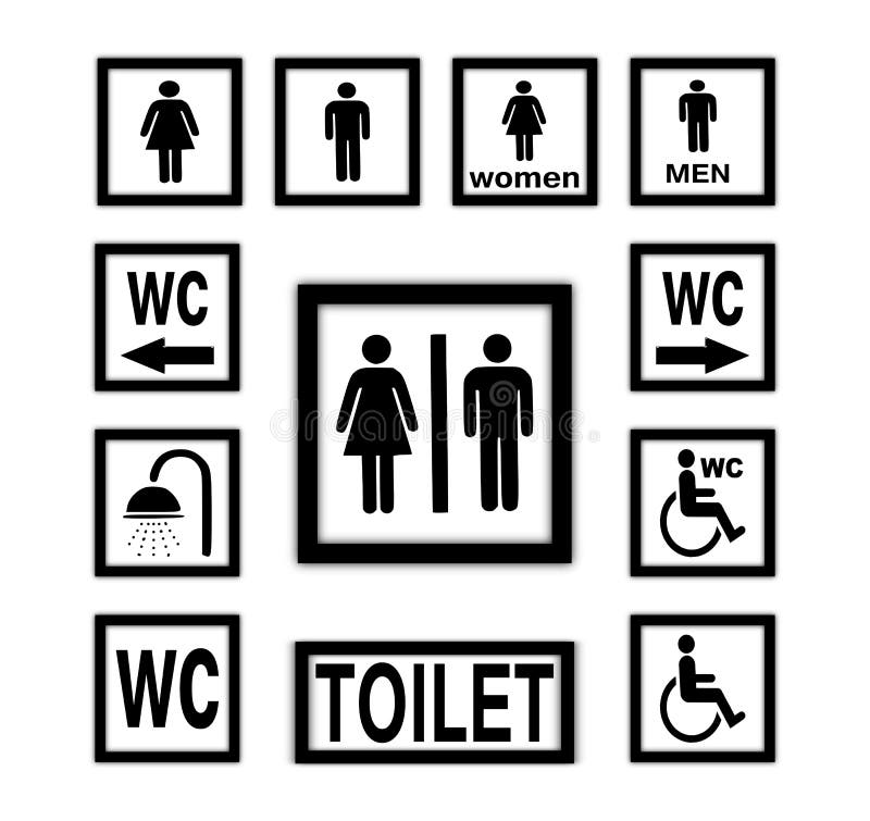 WC-pictogrammen stock illustratie. Illustration of badkamers - 20922445