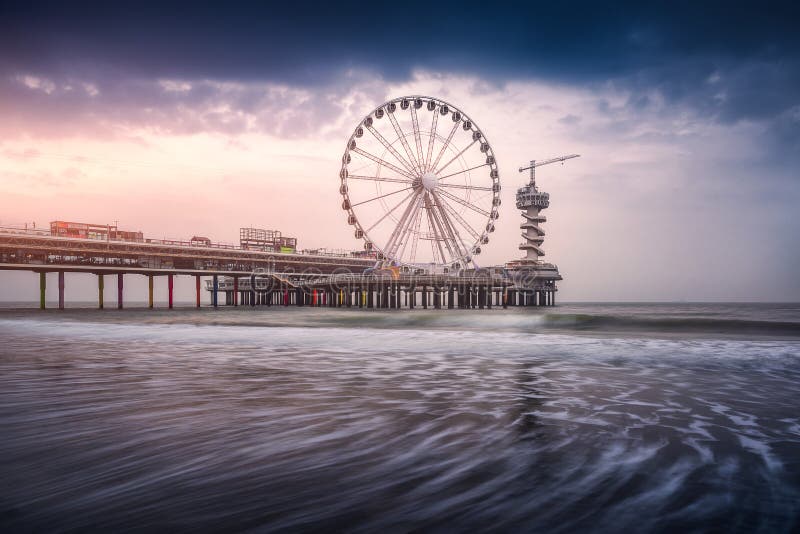De Pier, Beach with a Ferris Wheel in Den Haag, Hague, Netherlands ...