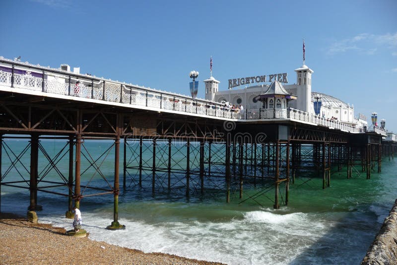 Brighton Pier Op De Warmste Dag Van Het Jaar Stock Afbeelding - Image ...