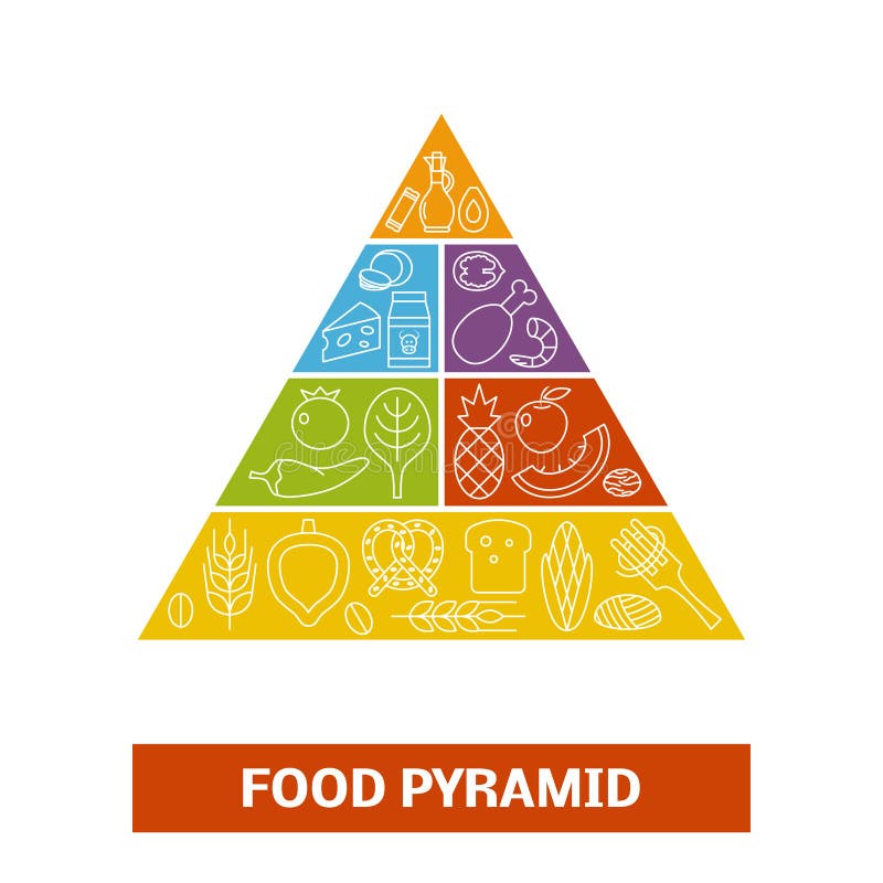 De Piramide Van Het Voedsel Stock Illustratie - Illustration of melk ...
