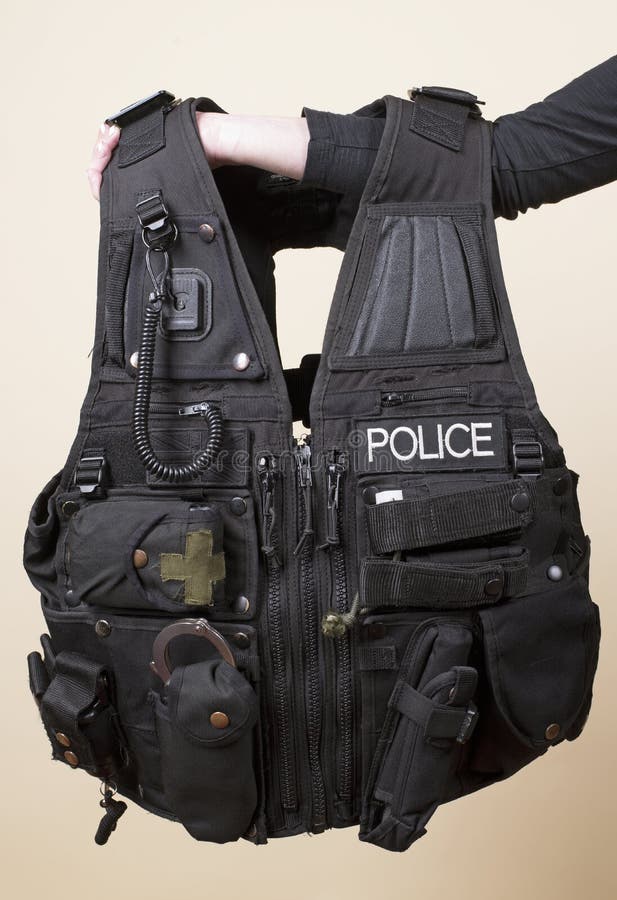 De Politie Geeft Tactisch Vest Uit Stock Afbeelding - Image of kwestie ...