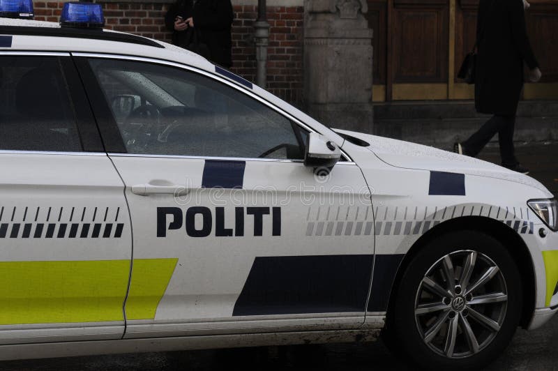 DE POLITIEWAGEN VAN POLITI BIL _DANISH Redactionele Fotografie - Image ...