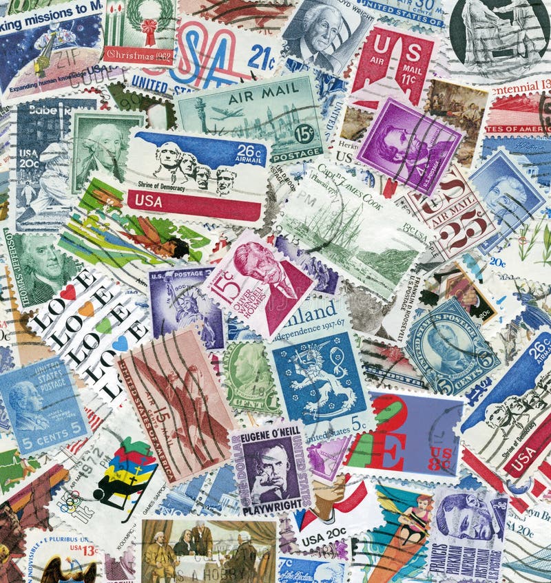 Amerikaanse Postzegels redactionele foto. Image of verzamel - 1042741