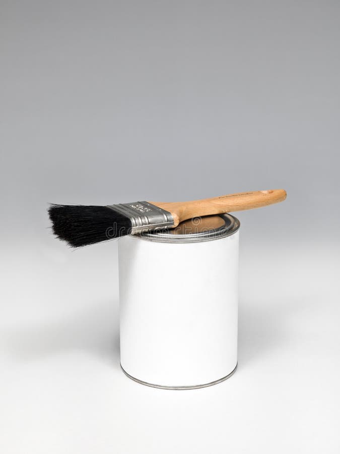 De Pot En De Borstel Van De Verf Stock Foto - Image of penseel, ambacht ...