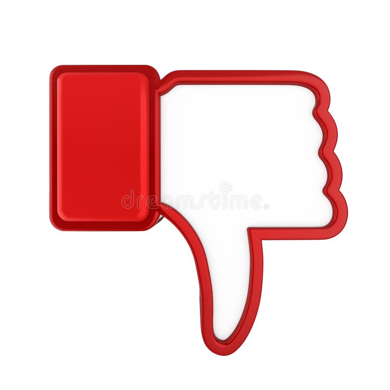 Du Pouce 3d Graphisme Rouge Vers Le Bas Illustration Stock ...