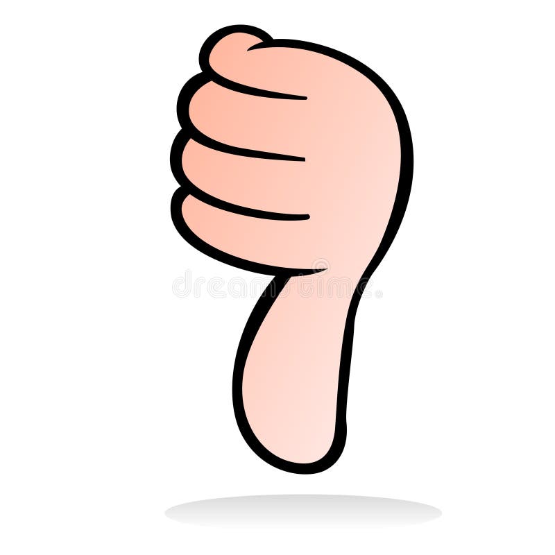 Pouce Vers Le Bas Style Dessin Animé Illustration de Vecteur ...