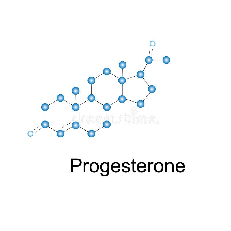 Progesterone Chemisch Structureel Formule En Model Van Molecule ...