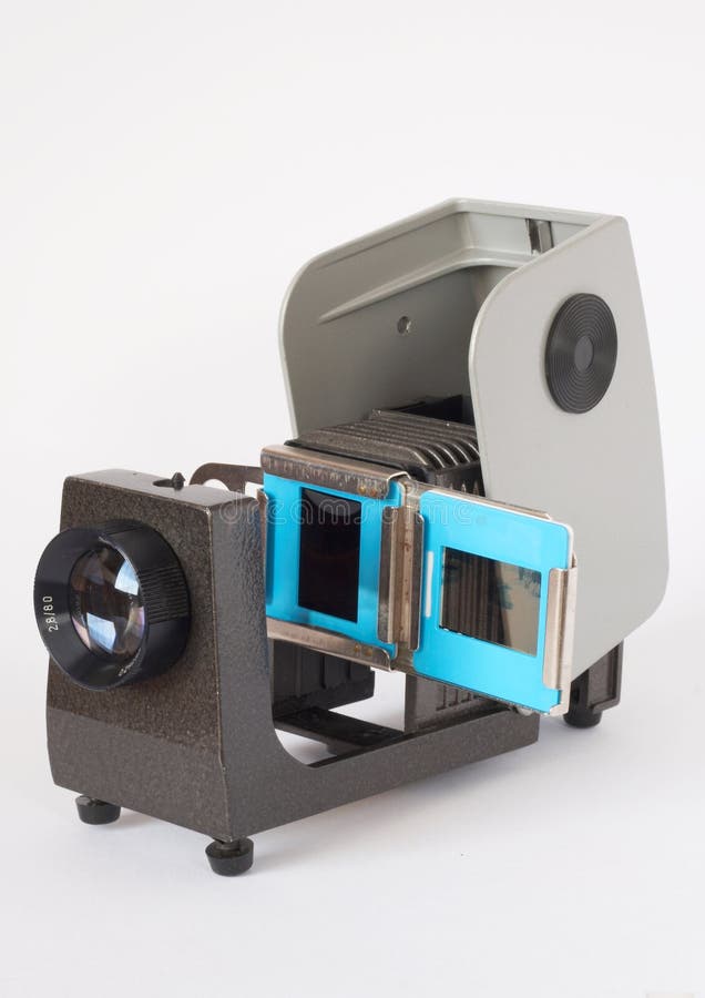 Oude diaprojector stock afbeelding. Image of toon, metaal - 19931105