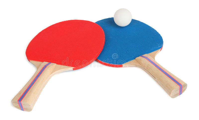 De Rackets Van Het Pingpong En De Close-up Van De Bal Stock Afbeelding ...
