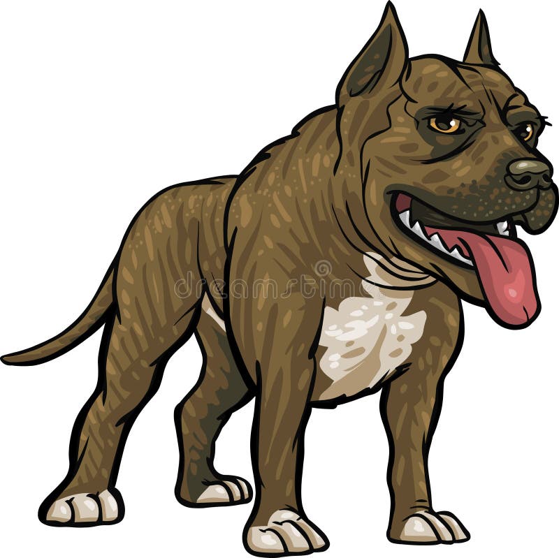 Hondenrassen: Pitbull vector illustratie. Illustration of pitten - 9959174