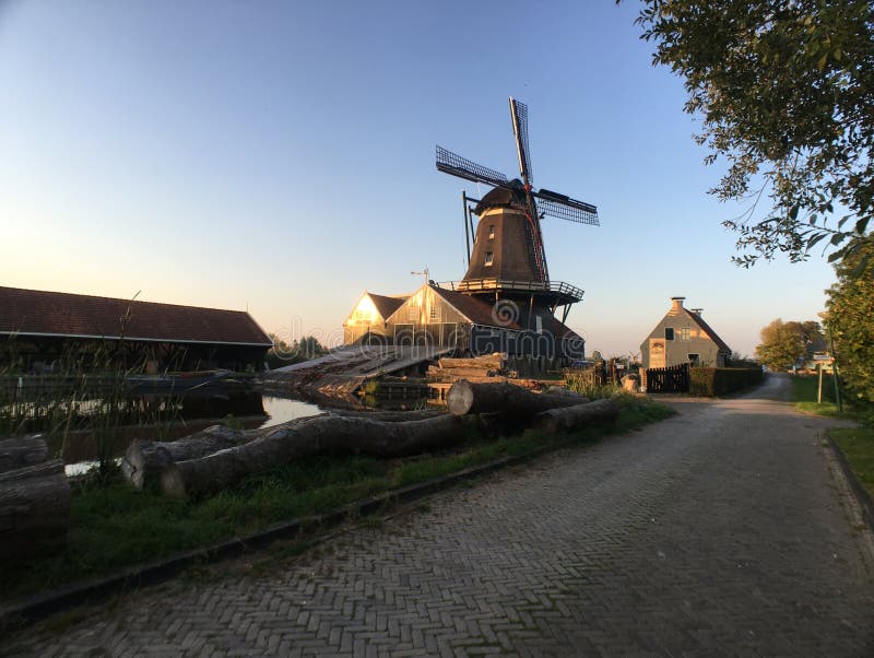 De Rat windmill in IJlst stock photo. Image of netherlands - 77398682