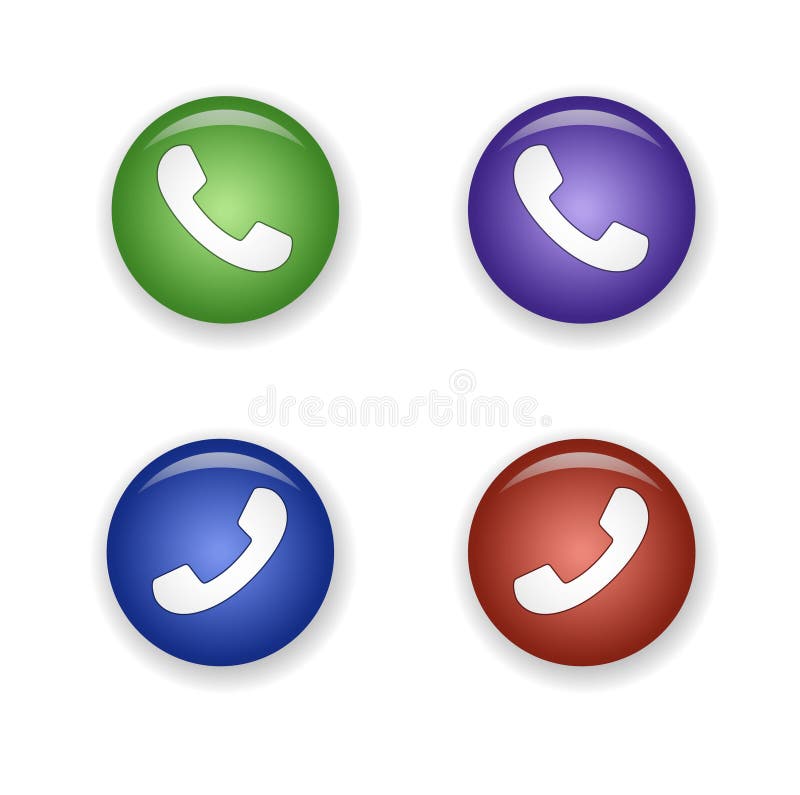 Vector Set Van Telefoonhoorn Iconen Vector Illustratie - Illustration ...