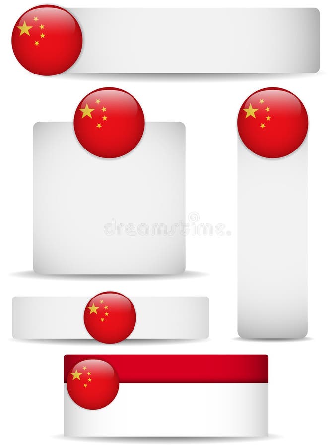 China Land Vlaggen Set vector illustratie. Illustration of ontwerp ...