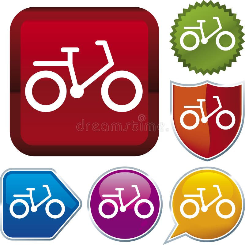 De Reeks Van Het Pictogram: Fiets (vector) Vector Illustratie ...