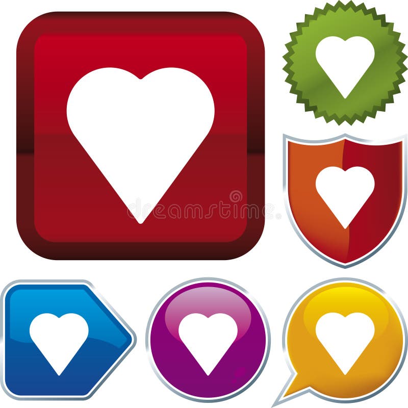 De Reeks Van Het Pictogram: Hart (vector) Vector Illustratie ...