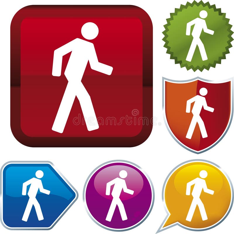 De Reeks Van Het Pictogram: Het Lopen Vector Illustratie - Illustration ...