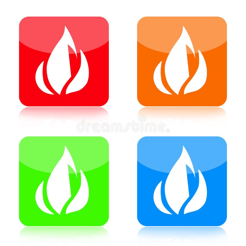 De Reeks Van Het Pictogram Van De Brand Stock Illustratie ...