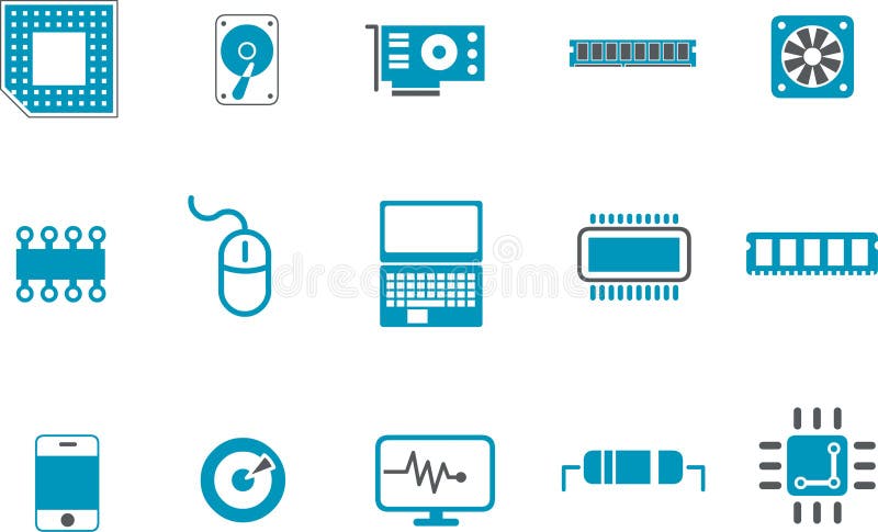 De Reeks Van Het Pictogram Van De Hardware Stock Illustratie ...