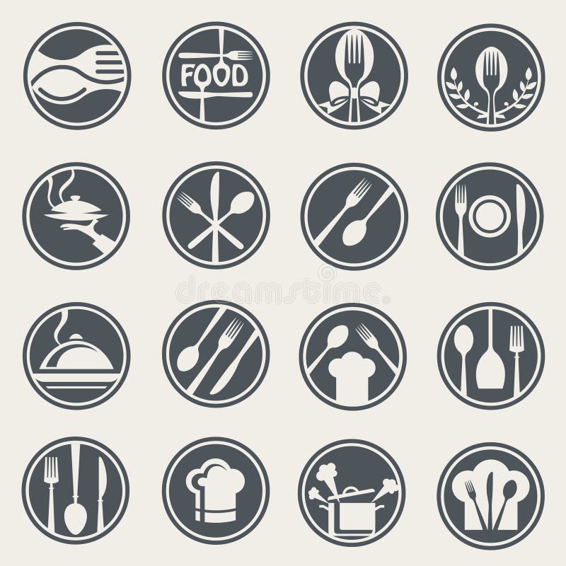 Het Pictogram Van Het Restaurant Vector Illustratie - Illustration of ...