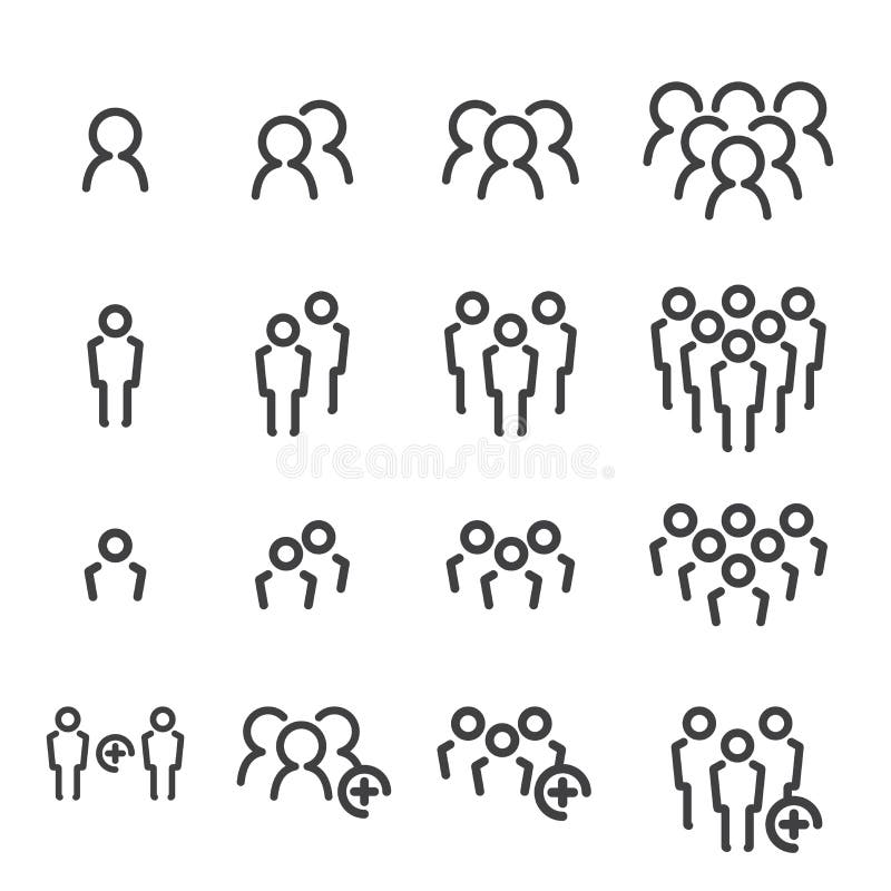 De Reeks Van Het Teampictogram Vector Illustratie - Illustration of ...