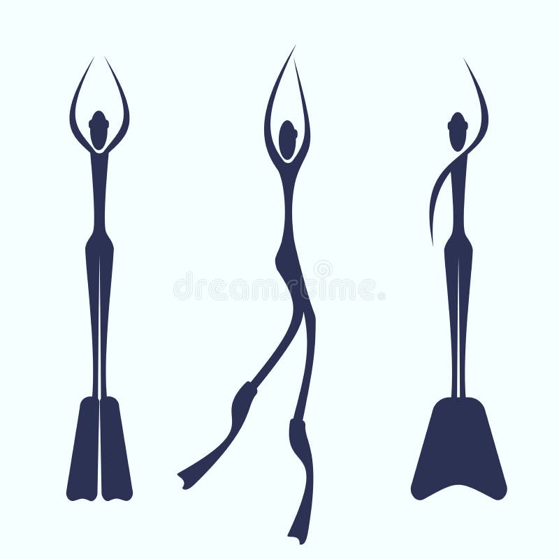 De Reeks Van Vector Vrije Duik Silhouetteert Vrije Duik Vector ...