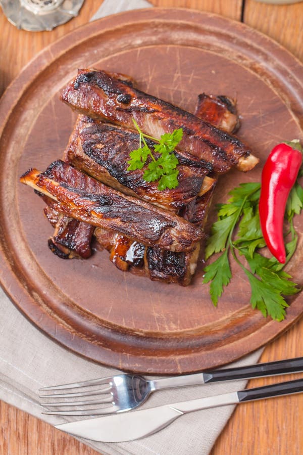 De Ribben Van Het Barbecuevarkensvlees Stock Afbeelding - Image of ...