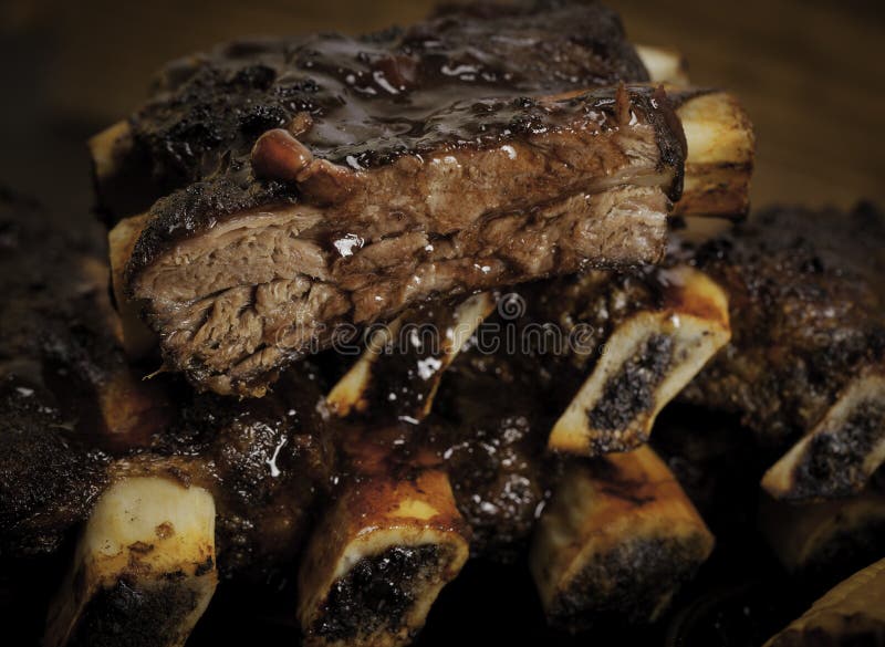 De Ribben Van Het Barbequedrundvlees. Stock Afbeelding - Image of brand ...