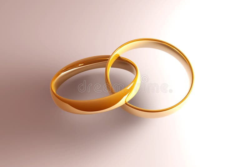De Ringen Van De Gouden Bruiloft Stock Illustratie - Illustration of ...