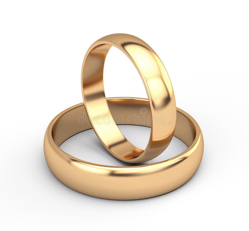 De Ringen Van De Gouden Bruiloft Stock Illustratie - Illustration of ...