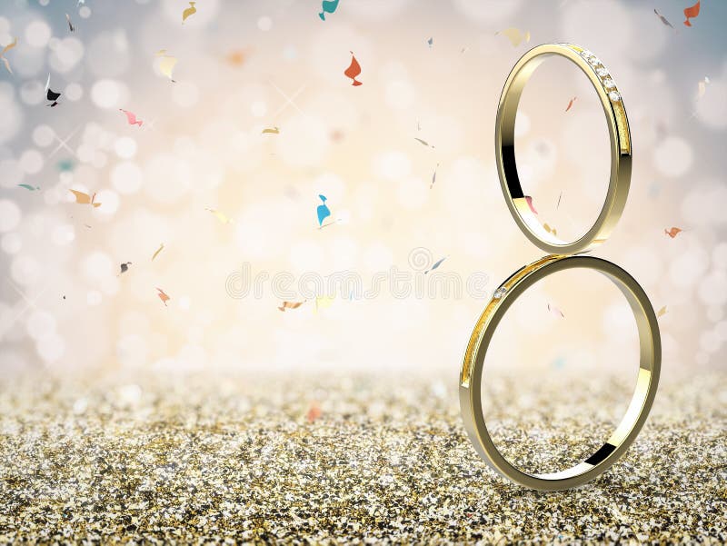 De Ringen Van De Gouden Bruiloft Stock Foto - Image of diamant, twee ...