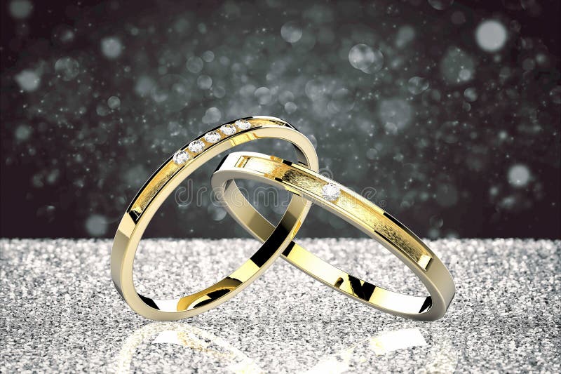 De Ringen Van De Gouden Bruiloft Stock Afbeelding - Image of edelsteen ...