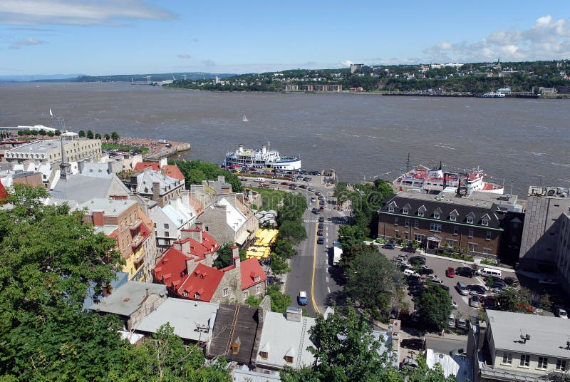 Quebec City En De Sint-Laurensrivier Stock Afbeelding - Image of ...
