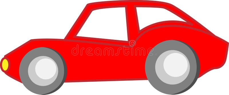 De Rode Auto Van Het Beeldverhaal Vector Illustratie - Illustration of ...