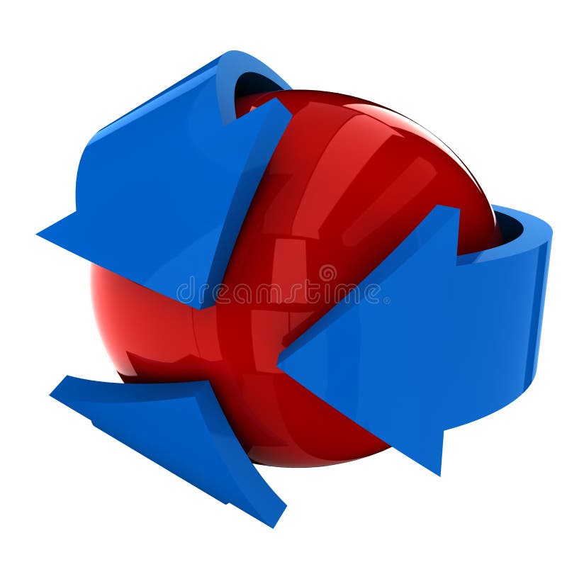 De Rode Bal Met De Blauwe Pijl Stock Illustratie - Illustration of ...