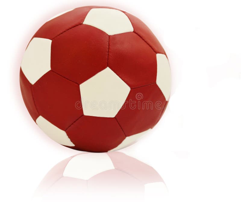 De Rode Bal Van Het Voetbal Stock Afbeelding - Image of spel ...