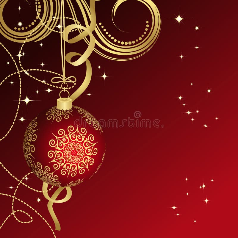 De rode bal van Kerstmis vector illustratie. Illustration of traditie ...