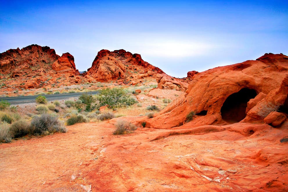 De Rode Canion Van De Rots, Nevada Stock Afbeelding - Image of berg ...