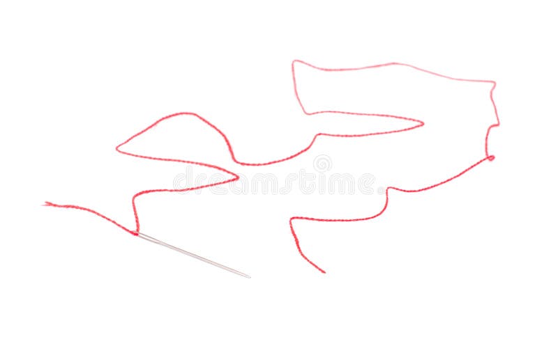 De rode draad stock foto. Image of kleding, naai, textiel - 48410186