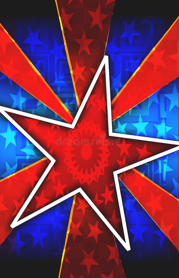 De Rode Ster Barstte Achtergrond Stock Illustratie - Illustration of ...