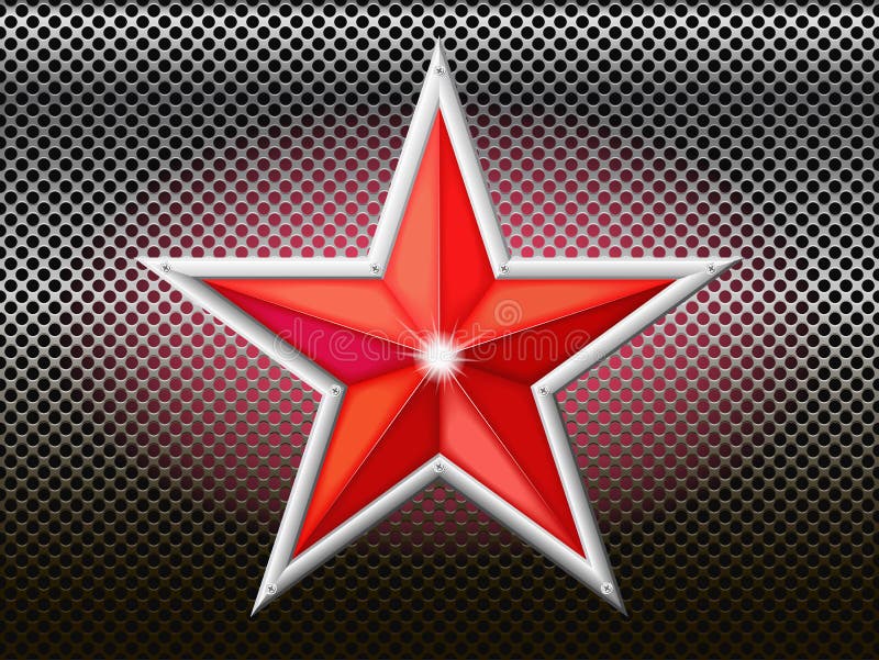 De Rode Ster is Op Een Achtergrondnet. Vector Illustratie ...