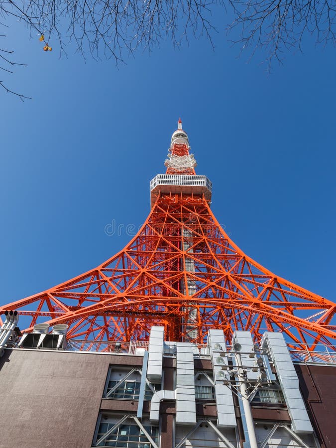 De rode Toren van Tokyo stock foto. Image of gebouw, stad - 50363964