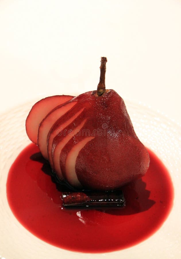 De rode Wijn stroopte Peer stock foto. Image of nagerecht - 19462536