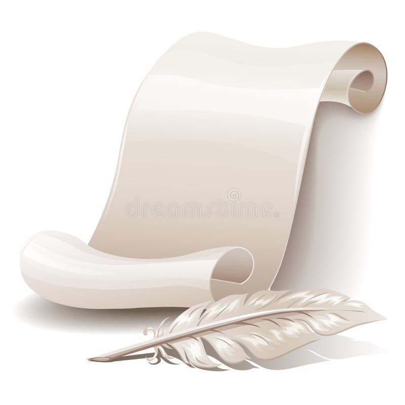 De Rol Van Het Document Met Veer Vector Illustratie - Illustration of ...